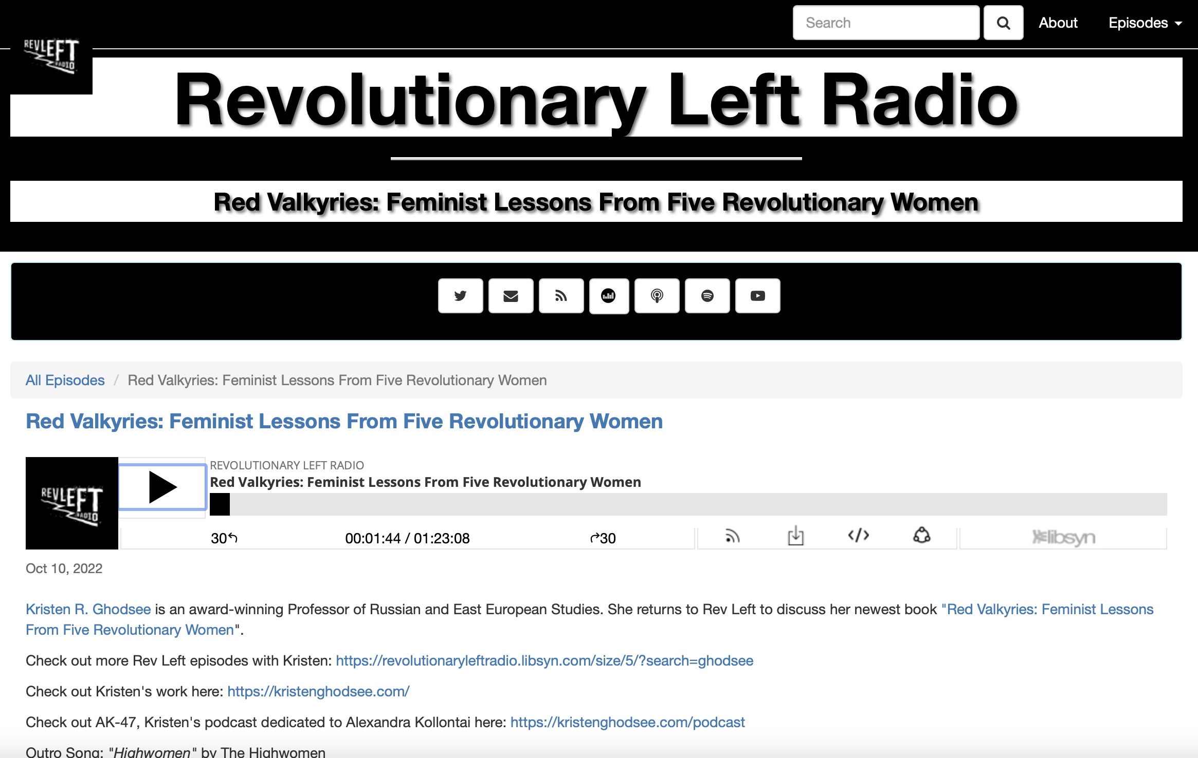 New Interview with Revolutionary Left Radio | Kristen R. Ghodsee